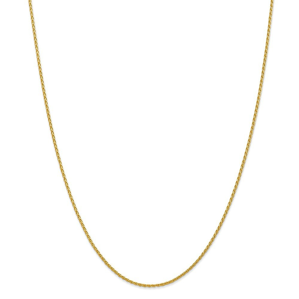 The Black Bow 1.5mm, 14k Yellow Gold, Solid Parisian Wheat Chain Necklace, 16 Inch