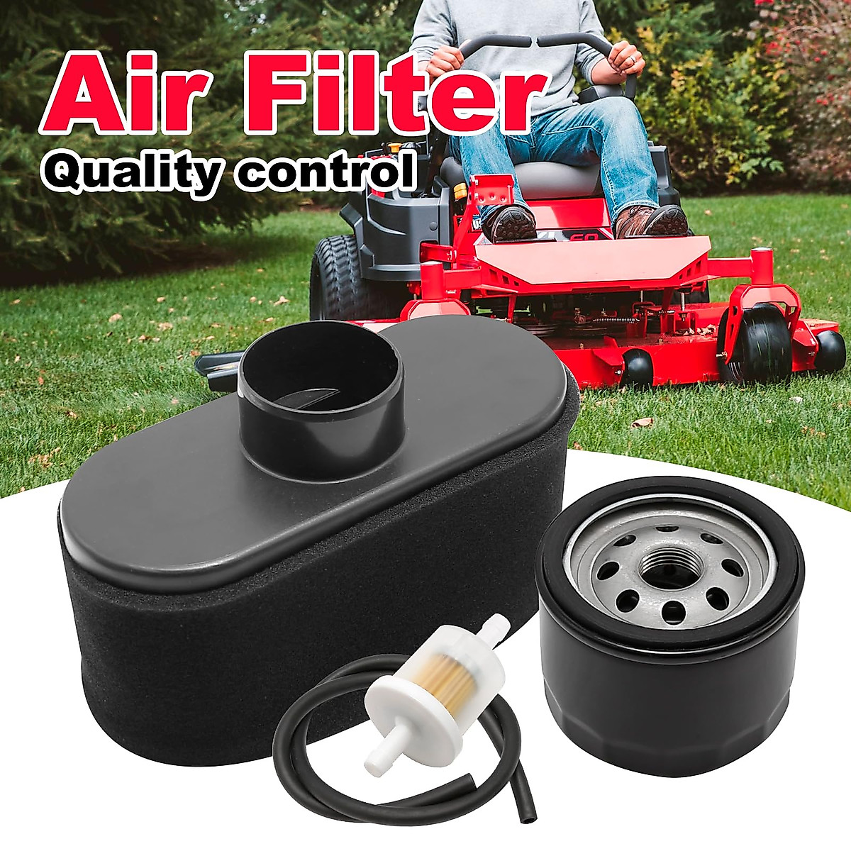 Anxingo 11013-7047 Air Filter Replacement For Kawasaki FR651V FR730V FS481V FS541V FS600V FS651V FS691V FS730V 4-Cycle Engine, Fr730V Tune Up Kit 49065-7002 Oil Filter MIU12554 Air Filter