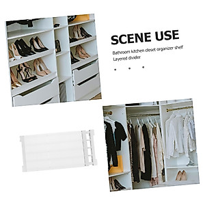 FONDOTIN Stainless Steel White Dresser Pp Plastic Wardrobe Dividers Closet Tension Shelf Closets Shelf Divider