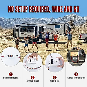 RV Propane Gas Detector, Aprvtio ALD-20 Digital RV Propane/LPG Gas Alarm 12V, 85dB Alarm, for Trailer, Motorhome,Motor Coach, Truck Camper, Equipped with 3 Brackets,Easy to Install,White