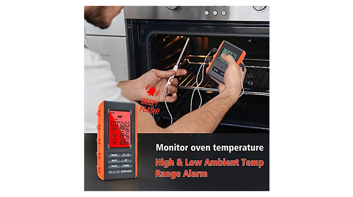 Wireless Meat Thermometer for Grilling - 490ft Range
