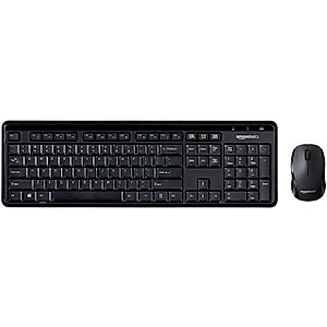 Amazon Basics 2.4GHz Wireless Computer Keyboard and Mouse Combo, Quiet and Compact US Layout (QWERTY), Black