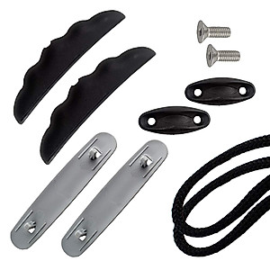 ZipSeven Kayak Handles Carry Kit Heavy Duty Strong Toggle Handle Rope T-Handle with Cord for Canoe Carrying 2 Pack Black