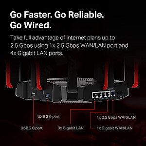 TP-Link AX6600 WiFi 6 Gaming Router (Archer GX90)- Tri Band Gigabit Wireless Internet Router, High-Speed ax Router, Smart VPN Router for a Large Home (Renewed)