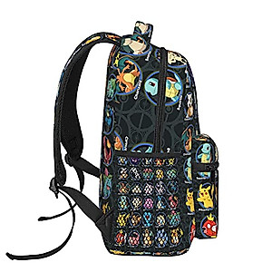 TopJianyu Anime Backpacks For Boys Teen Cartoon Backpacks Black Bookbag Lightweight Cute Daybag Travel Bag…