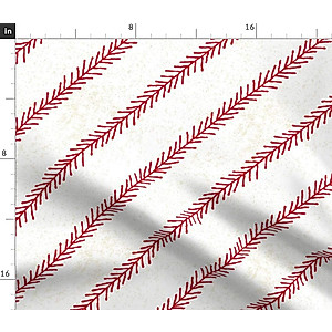 Spoonflower Fabric - Baseball, Stitch, Sport, Ball, Kids, Classic, American, Summer, Game, Printed on Petal Signature Cotton Fabric by The Yard - Sewing Quilting Apparel Crafts Decor