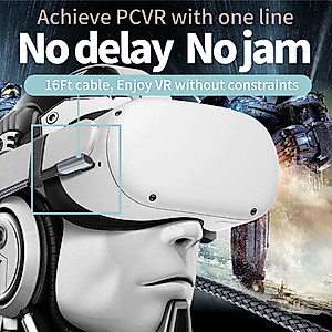 BWWNBY Travel Fast Charging Durable Link Cable Portable Gaming PC for Oculus Quest 2(Gray,Size:5m)