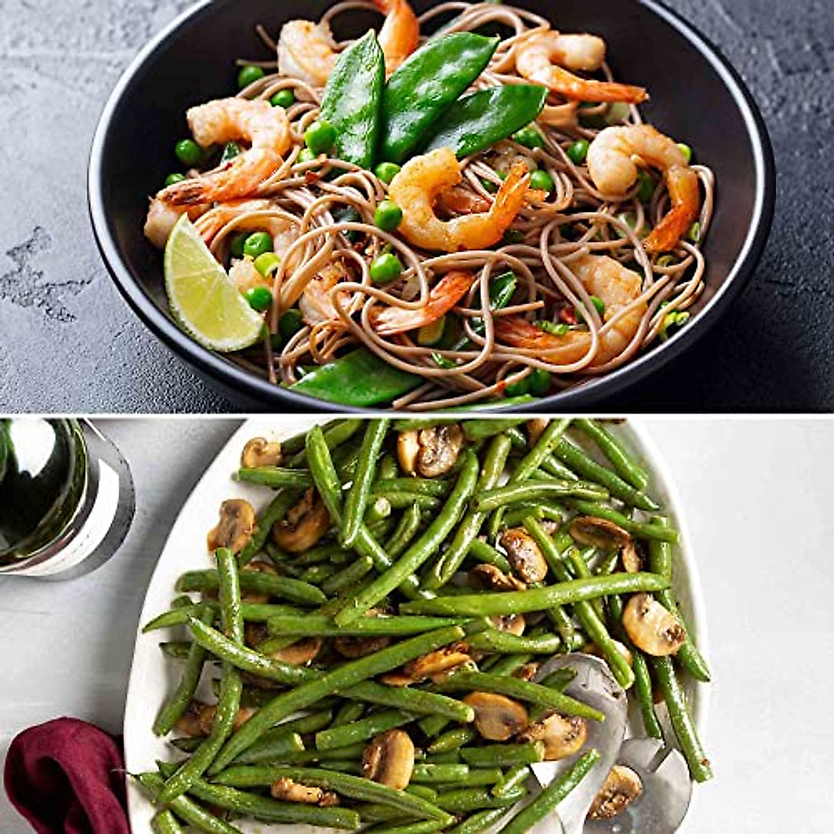 Dichmag 80+ Stringless Green Pod Bush Bean Seeds and Snowbird Pea Seeds - Individual Pack Bean Seeds for Planting Backyard or Garden, Medium