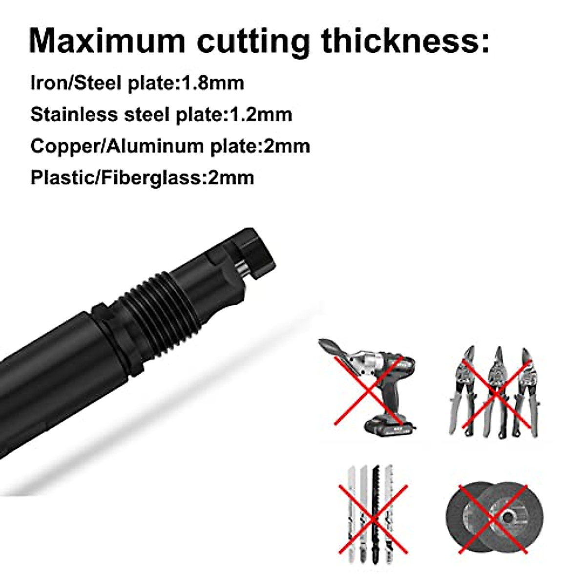 TR TOOLROCK Double Headed Sheet Metal Nibbler Cutter, Metal Nibbler Drill Attachment with Step Drill Bit, Straight Curve and Circle Cutting