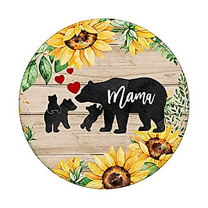 Mama Bear 3 Baby Cubs and Hearts Cottage Chic Sunflowers PopSockets PopGrip: Swappable Grip for Phones & Tablets