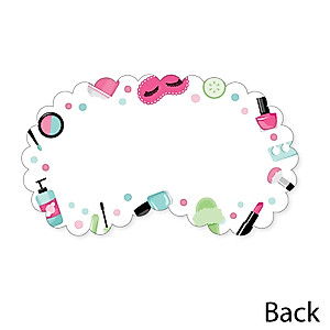 Big Dot of Happiness Spa Day - Shaped Thank You Cards - Girls Makeup Party Thank You Note Cards with Envelopes - Set of 12