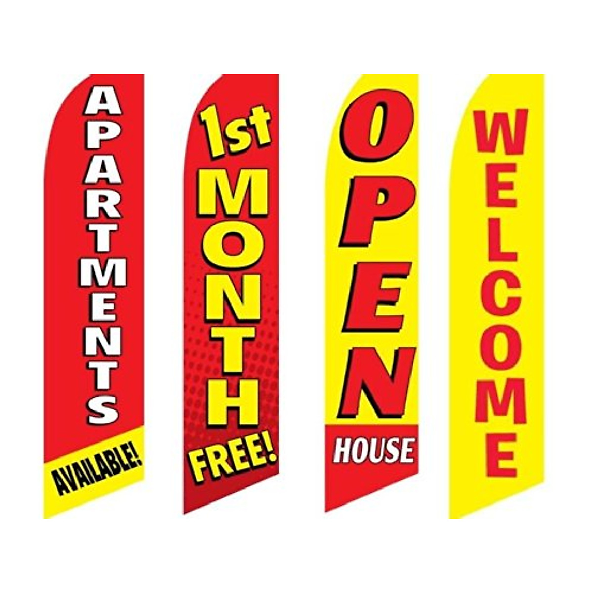 4 Swooper Flags Apartment Renting Rent Open House 1st Month Free Welcome Yellow