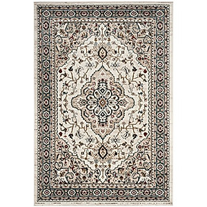 SAFAVIEH Lyndhurst Collection 5'3" x 7'6" Cream/Beige LNH338B Traditional Oriental Non-Shedding Living Room Bedroom Dining Home Office Area Rug