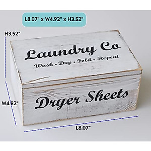 Dryer Sheet Holder For Laundry Room - Farmhouse Dryer Sheet Box With Lid, Rustic Wooden Dryer Sheets Container For Fabric Softener Sheets For Farmhouse Laundry Room Decor And Storage