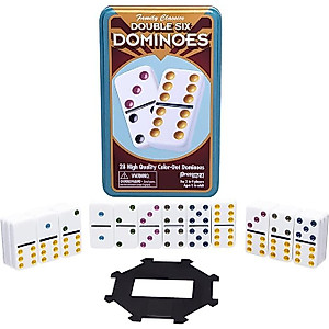 Pressman Double 6 Colored Dominoes, 5"