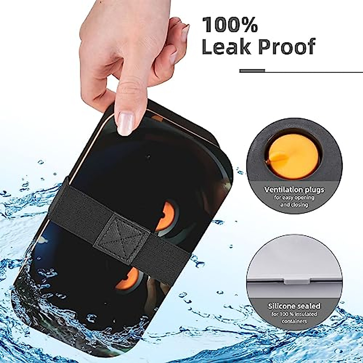 Future Astronauts Adult Lunch Box, Bento Box, With Cutlery Set Of 3, 2 Compartments, Rectangular, Lunch Box For Adults