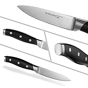 linoroso Paring Knife 3.5 inch Small Kitchen Knife with Elegant Gift Box, Sharp Forged German Carbon Stainless Steel Fruit Knife, Full Tang, Ergonomic Handle-Classic Series