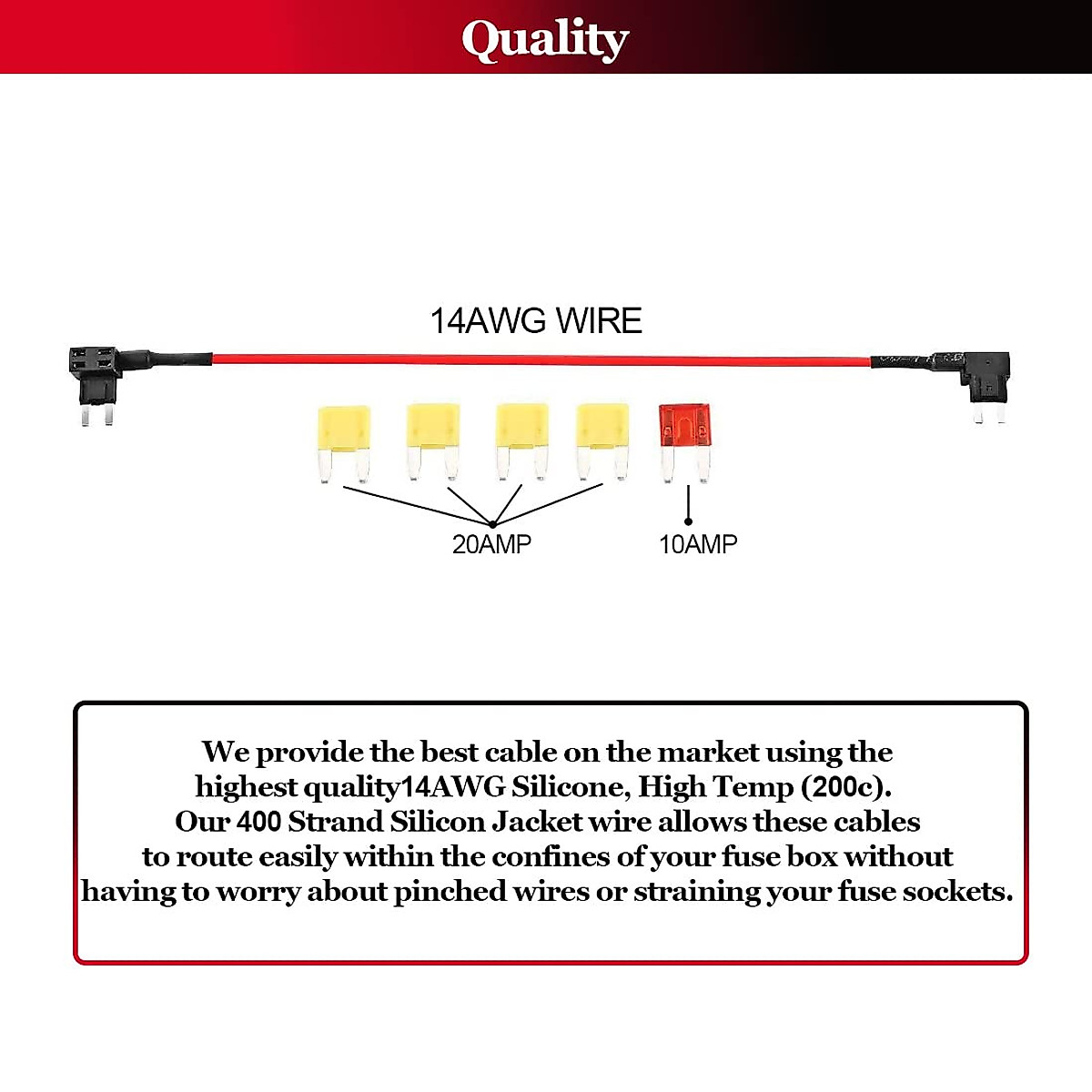 Gtpartes Red TIPM Repair Fuel Pump Relay Bypass Cable Fit for 2007-2016 Dodge Ram 1500 2500 3500 14AWG WIRE/20AMPS