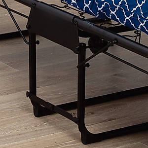 HRVEOCEI Folding Bed with Mattress for Adults, Twin Size Metal Portable Bed with Memory Foam Mattress & Wheels, Space Saving Fold Up Bed for Easy Storage