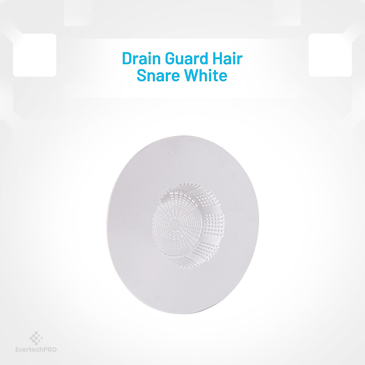 PLB261021BK EvertechPRO Hair Catcher Shower Drain - Durable, Easy to Install and Remove Shower Hair Drain Catcher in White - Universal Fit Hair Drain Catcher for Bathroom, Kitchen, Laundry, Bathtub