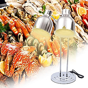 Commercial Food Heating Lamp Tabletop 2 Bulb Buffet Food Warmer Light with Dual Bulbs Portable Restaurant Kitchen Warmer Light 250W 110V