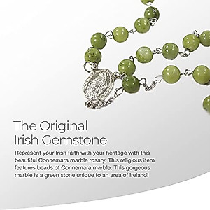 Biddy Murphy Connemara Marble Celtic Cross Rosary Beads Handcrafted in Ireland