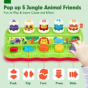 hahaland Toys for 1 Year Old Boy Baby Toddler Toys Age 1-2 for Boys Girls Gifts Pop up Toy with Music and Light for Toddlers 1-3 Cause and Effect Toys Stocking Stuffers for Toddlers 1-3