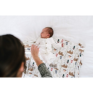 Copper Pearl Large Premium Knit Baby Swaddle Receiving Blanket Lumberjack