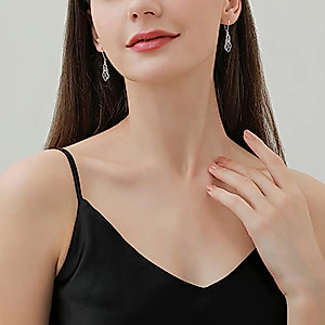 YL Celtic Knot Earrings 925 Sterling Silver Infinity Leverback Earring 18k White Gold Twist Dangle Drop Jewelry