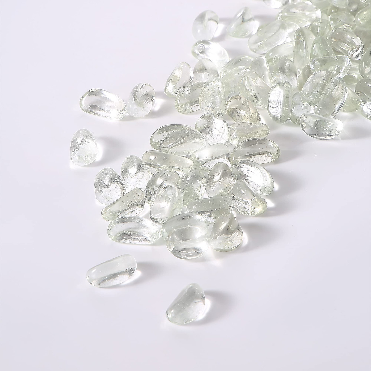 Empava 10 lbs. 1.0-in Cashew Reflective Tempered Glass for Gas Fire Pit, Crystal Ice