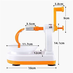 LKL Spiral Apple Peelers Rotating Hand Crank Peeler Fruit Potato Peeling Machine Fixed Suction Cup Stainless Steel Kitchen Peeling Tool