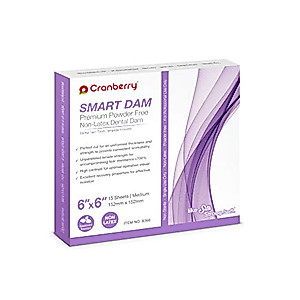 Cranberry CR8366 Smart Dam Non-Latex Powder-Free, Spearmint Scented, Medium Gauge, 6x6, Lavender (Pack of 15)