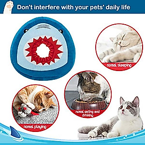 EXPAWLORER Cat Surgery Recovery Collar - Adjustable Donut Cat Cone Collar Soft, Pet E Collar for Wound Healing Protective Elizabethan Collars for Pets Kitten and Small Dogs, Cute Shark Design