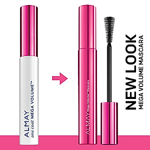 Almay Mega Volume Mascara, Blackest Black, Ophthalmologist Tested, -Fragrance Free, Hypoallergenic, 0.34 oz