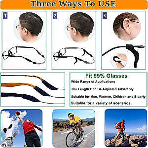 10 Pcs Glasses Strap, Sunglasses Strap, Eyeglasses Strap, 2 Pcs Upgrade Adjustable Eyewear Retainer, With 8 Pcs Ear Hooks, Sports Sunglasses Eyeglass Strap for Men Women Kids Glasses Holder Strap
