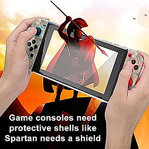 ERFGT Gin-Kgo Pat-Tern Case for Nintendo Switch with Screen Protector Slim Anti-Scratch Anti-Slip Protective Case Cover for Girls and Boys