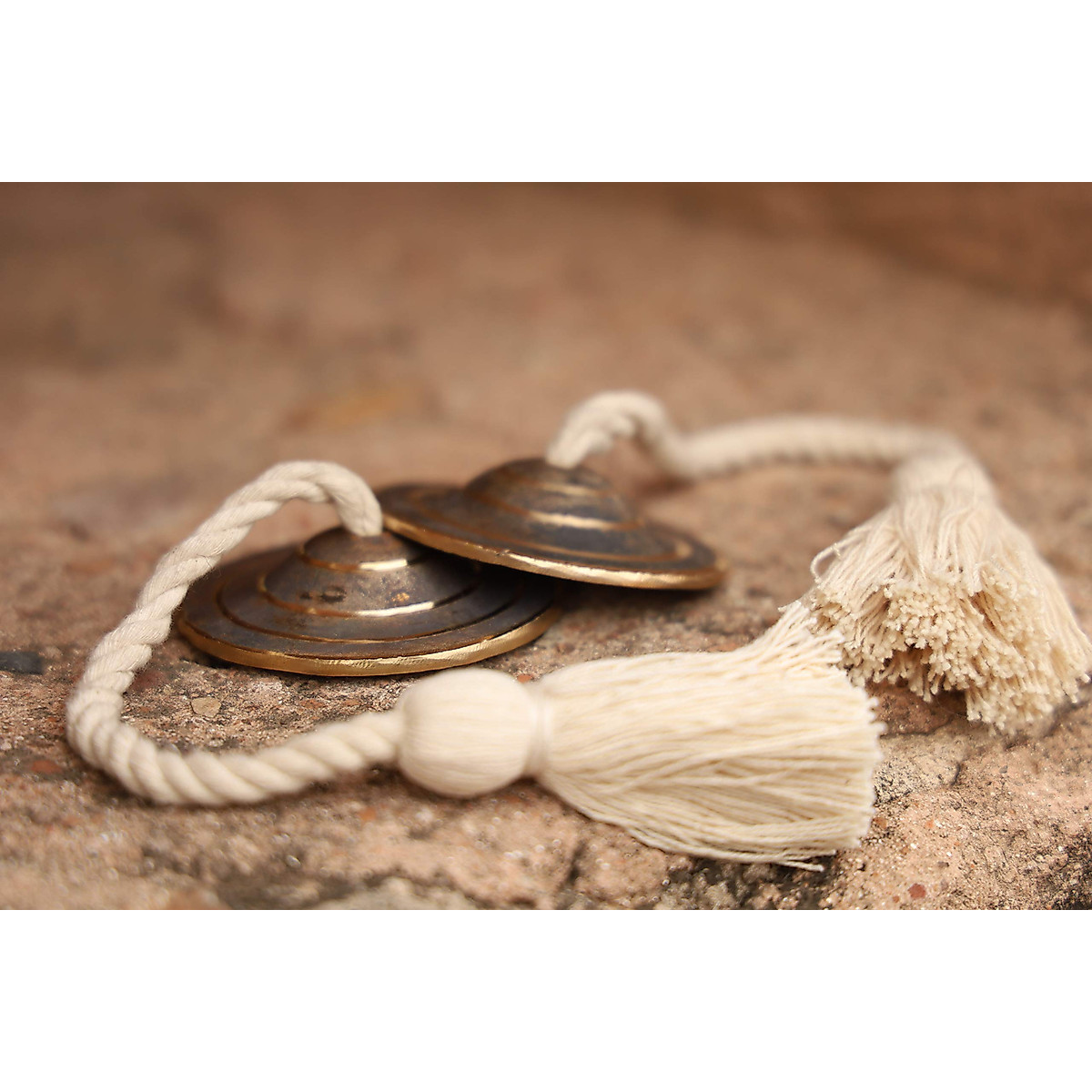 Handmade Pure Bronze (Kansa) Manjeera Cymbal Hand Percussion Indian Musical Instrument 1 Pair (3 INCH)