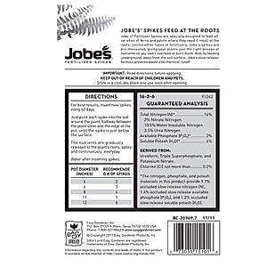 Jobe’s 05101, Fertilizer Spikes, For Fern & Palm, 30 Spikes