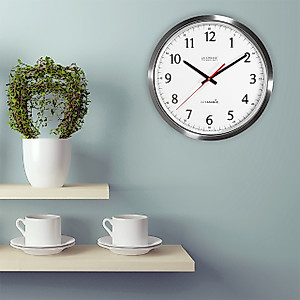La Crosse Technology 404-1235UA-SS 14 Inch UltrAtomic Analog Stainless Steel Wall Clock