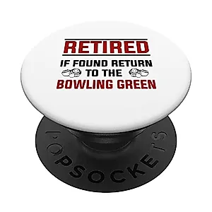Funny Lawn Bowls Retired Bowling Green & Funny Retirement PopSockets Swappable PopGrip