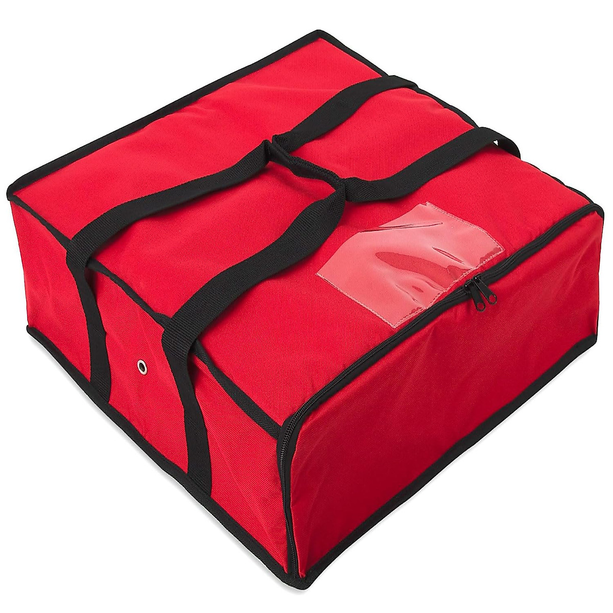 Summit Ridge Insulated Food Delivery Bag | 20x20 Pizza Bags for Delivery, Zippered with Ventilation and Receipt Pocket for DoorDash, Uber Eats, Instacart Delivery (Red)