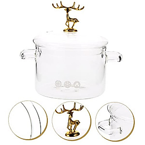 DOITOOL Soup Pot Korean Pots for Cooking Casserole Dish with Lid Korean Ramen Pot Home Cookware Instant Noodle Bowl Stew Pot Kitchen Glass Cookware Kitchen Cooking Pot Kitchenware