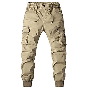 Cargo Sweatpants for Men Cargo Pants Jogger Trousers Active Open Bottom Relaxed Pant Golf Tactical Rip-Stop Overalls Pocket Combat Sweat Winter Classic Sweats Basic Tapered ZHXUS30925SALE4660 Khaki