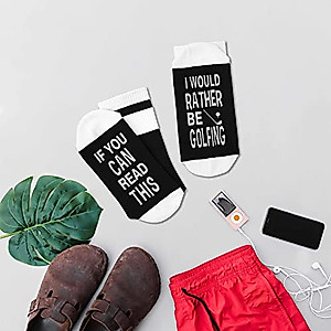 1 Pair of Golf Socks, If You Can Read This I Would Rather Be Golfing, Novelty Christmas Birthday Gifts For Dad Grandpa Uncle Boyfriend Friends -069