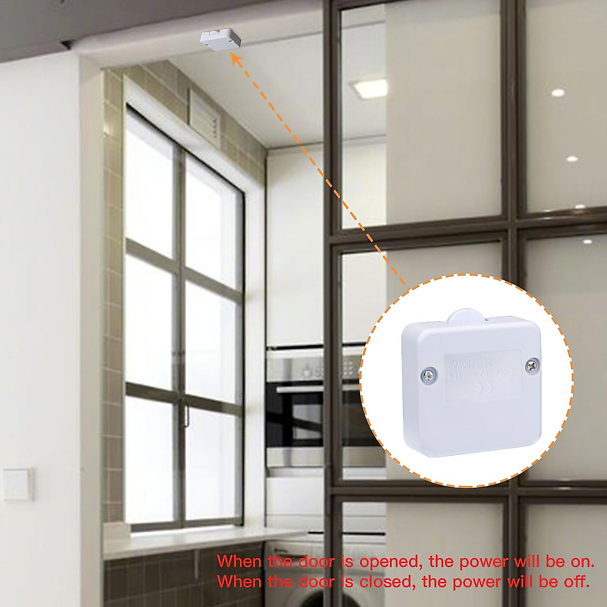 Helunsi Cabinet Door Lamp Switch, 2 Pack Door Switches for Closet Light, ON Off Normally Closed Wardrobe Touch Activated Switch, for Open Close Sliding Pressure Doors Drawers Automatic Switch - White