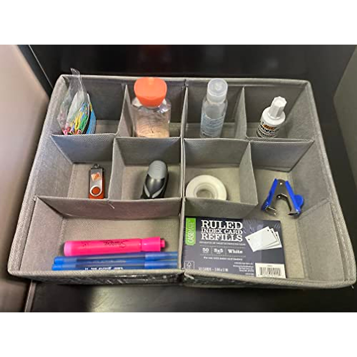 Elle Decor Heavy Duty-Adjustable 12 Grid Dresser Drawer and Closet Organizer- Ideal for Bedroom and Living Room- Storage Cube for Clothes and Accessories