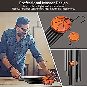 KOSSLY Sympathy Wind Chimes,32" Memorial Wind Chimes for Loss of Loved One, Sympathy Memorial Bereavement Gift,in Memory of Loved One Loss of Mother Father，Home Decor Garden Patio Outdoor-Black