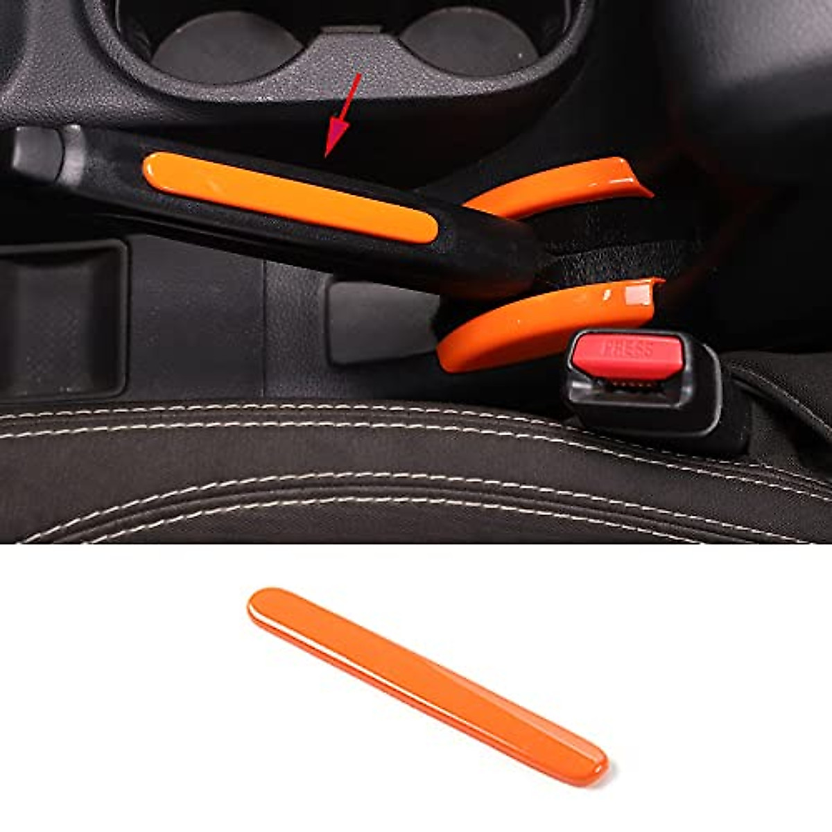 SZDEDA Fit for Jeep Wrangler JK 2011-2017 ABS Handbrake Handle Trim Decoration Cover 1PCS Interior Car Accessories (Orange)