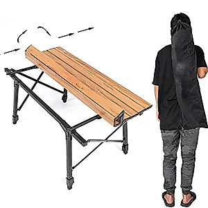 SUNESA Portable Picnic Table Folding Table Outdoor Table Egg Roll Table Picnic Set Camping Equipment Picnic Portable Retractable Aluminum Alloy Table Foldable Camping Table