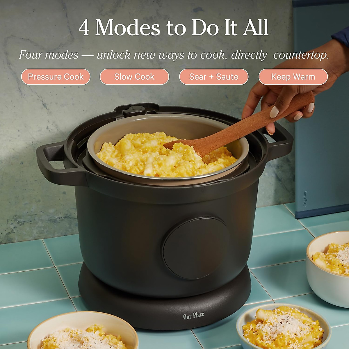 Our Place Dream Cooker | 6-quart Multicooker | 4 Versatile Modes | Pressure Cook, Slow Cook, Sear & Saute, Keep Warm | Hands-Free Steam Release | Tailored Control Panel | Char